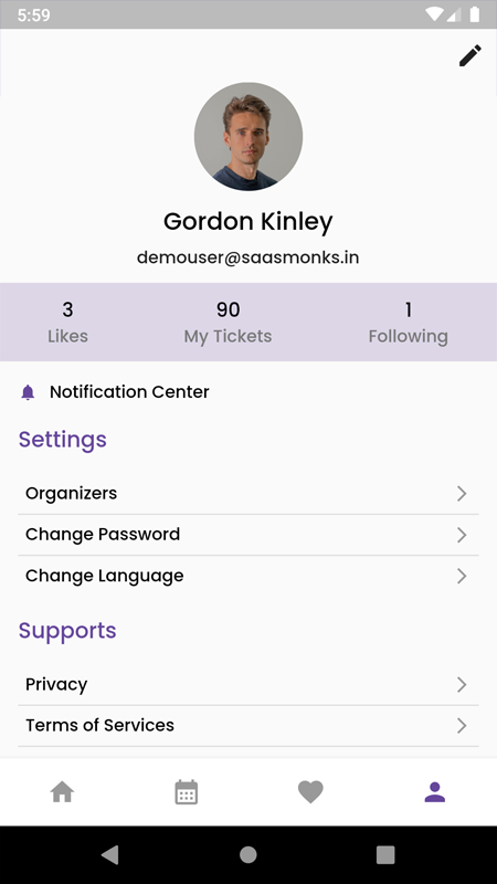 User App for EventRight Pro Event Ticket Booking System by SaaSMonks